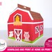 PRINTABLE Barn Favor Box Barnyard Birthday Barn Box - Etsy