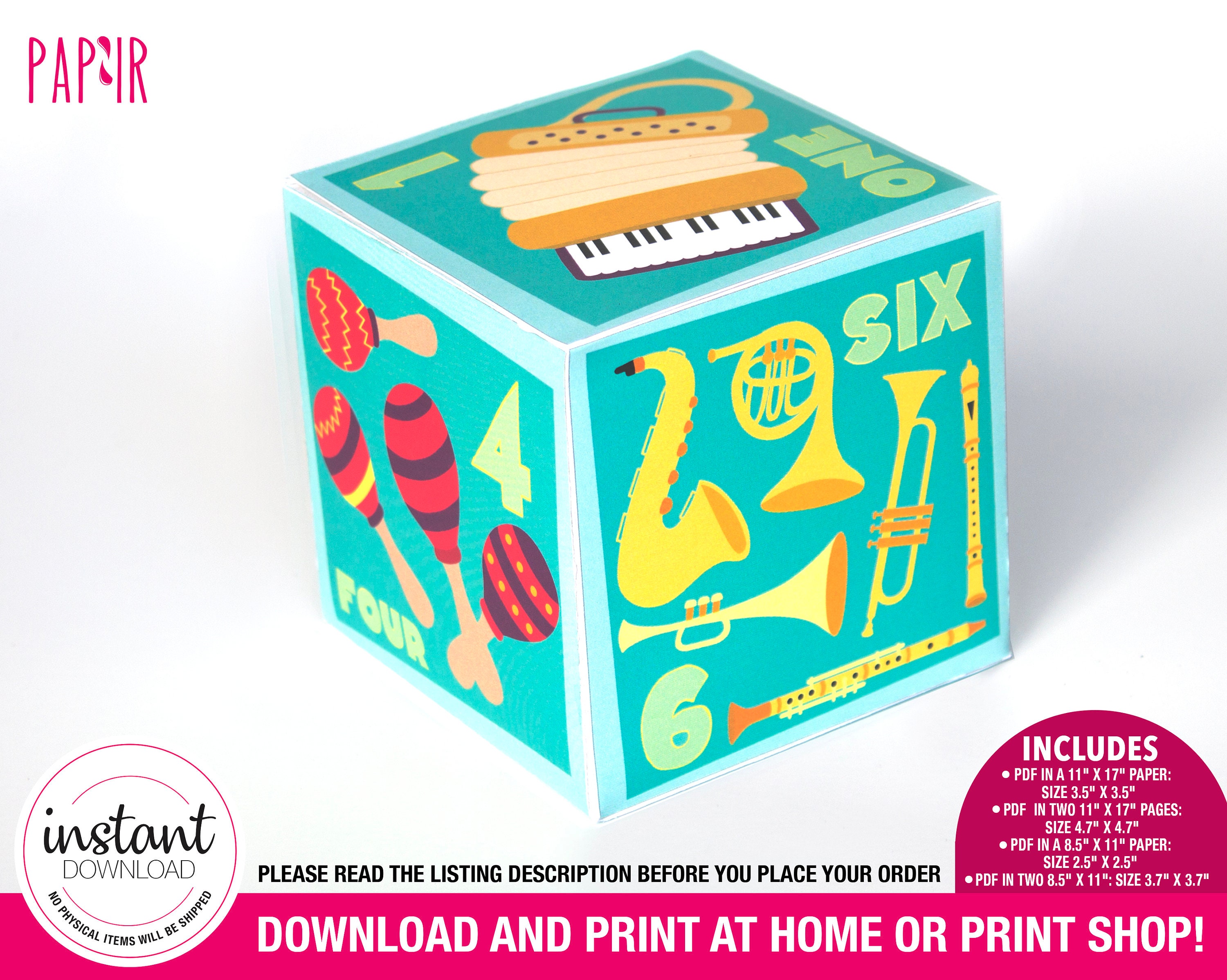 PRINTABLE Learning Cube Educational Toy Montessori Baby Toys, Toddler ...