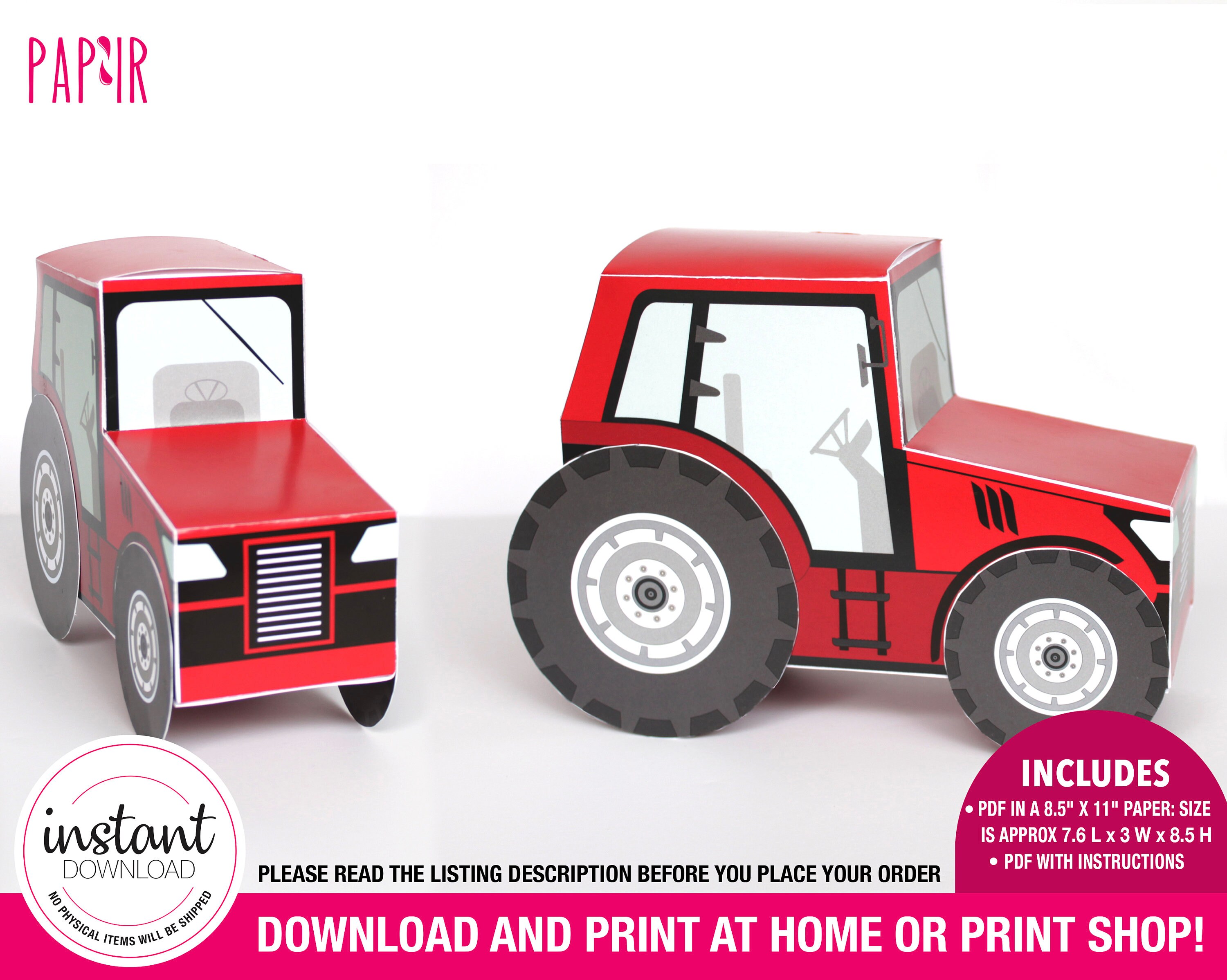 PRINTABLE Red Tractor Box Perfect to Use as a Gift or - Etsy