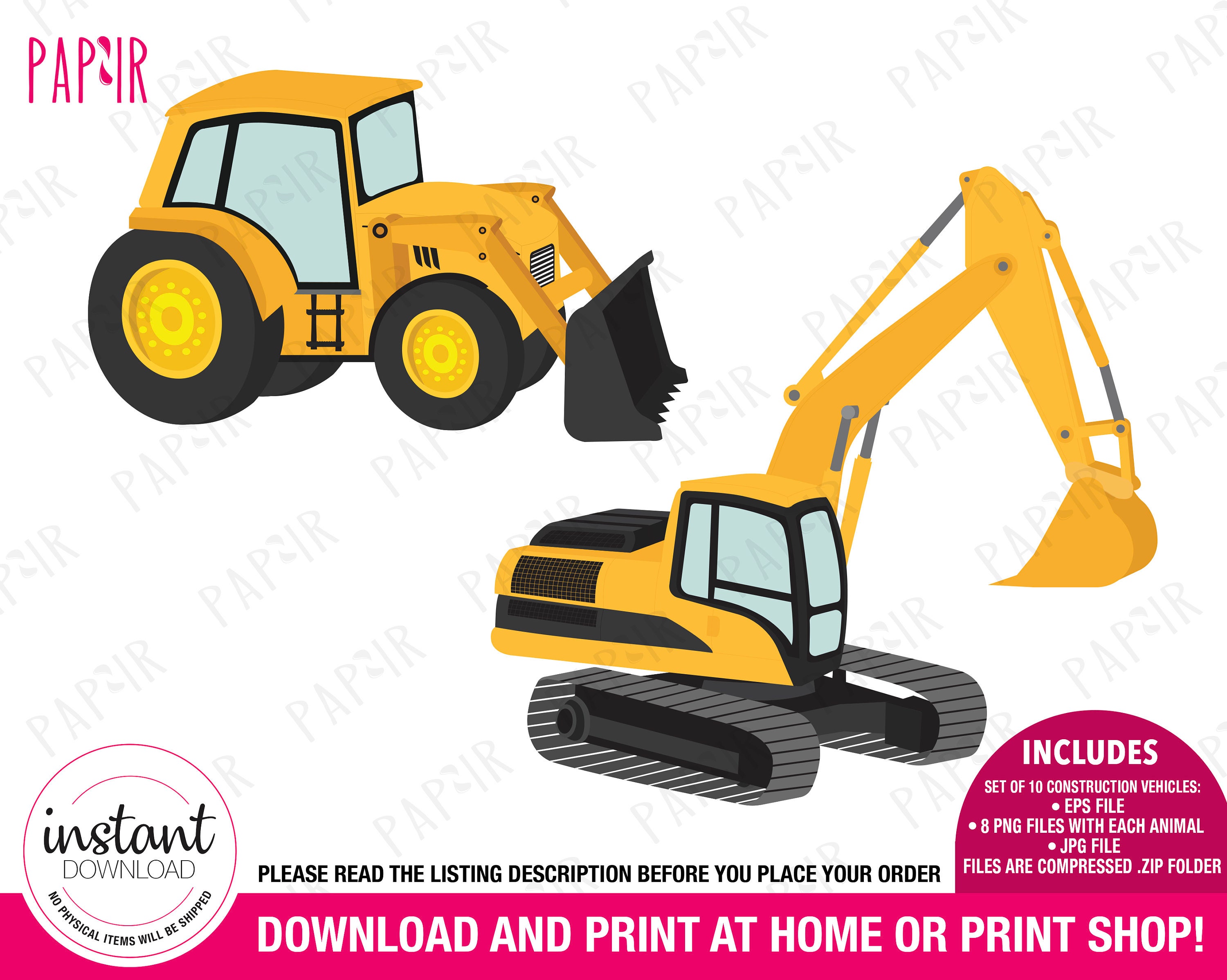 VECTOR Construction Tractor Tractor, Excavator, Bulldozer, Backhoe ...