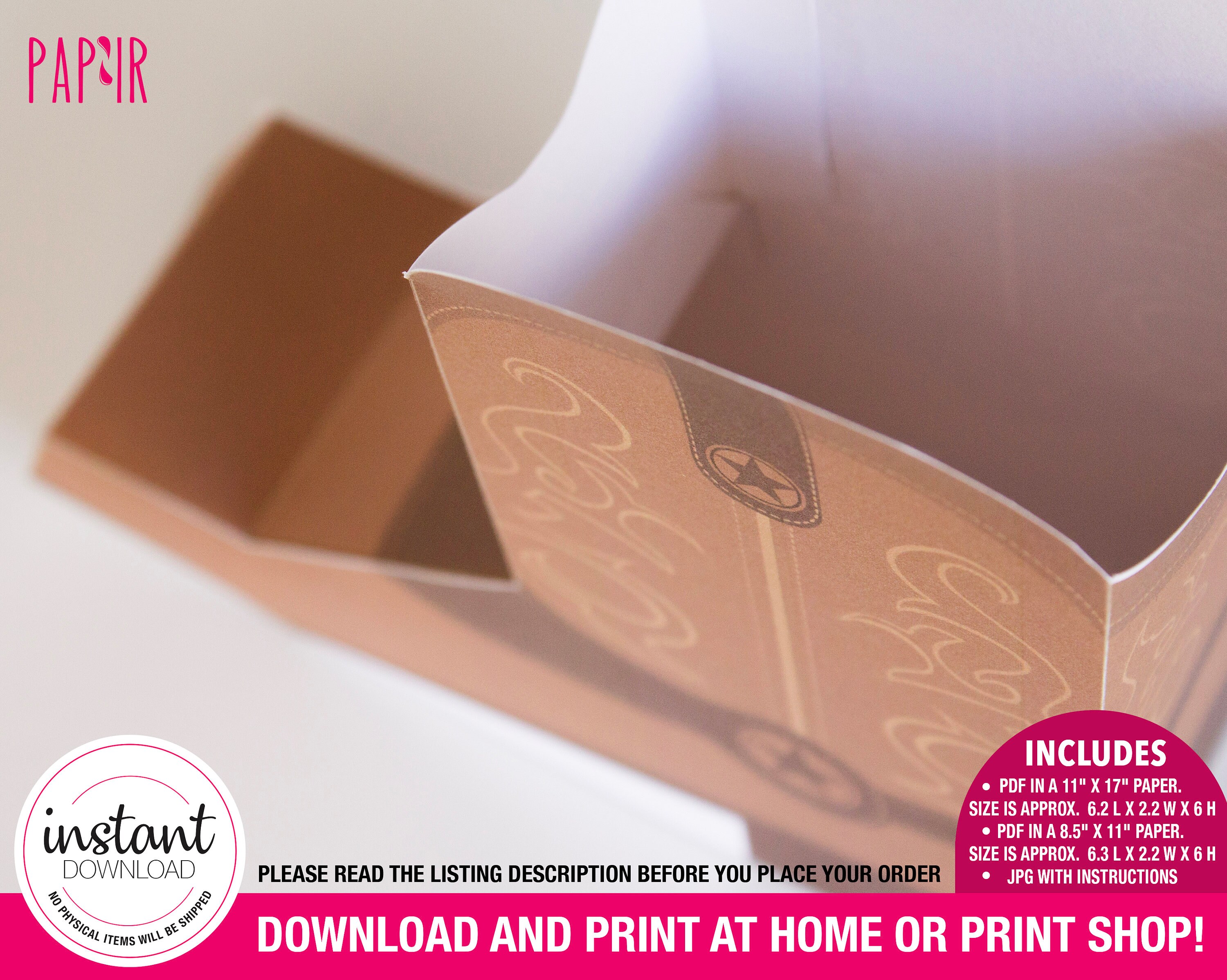 PRINTABLE Cowboy Boot Box Kids Cowboy Birthday Cowboy Party - Etsy