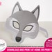 PRINTABLE Wolf Mask Animal Mask, Face Mask, Eye Mask, Masquerade Mask ...
