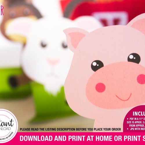 PRINTABLE Farm Animals Barnyard Birthday Cutouts Barnyard - Etsy