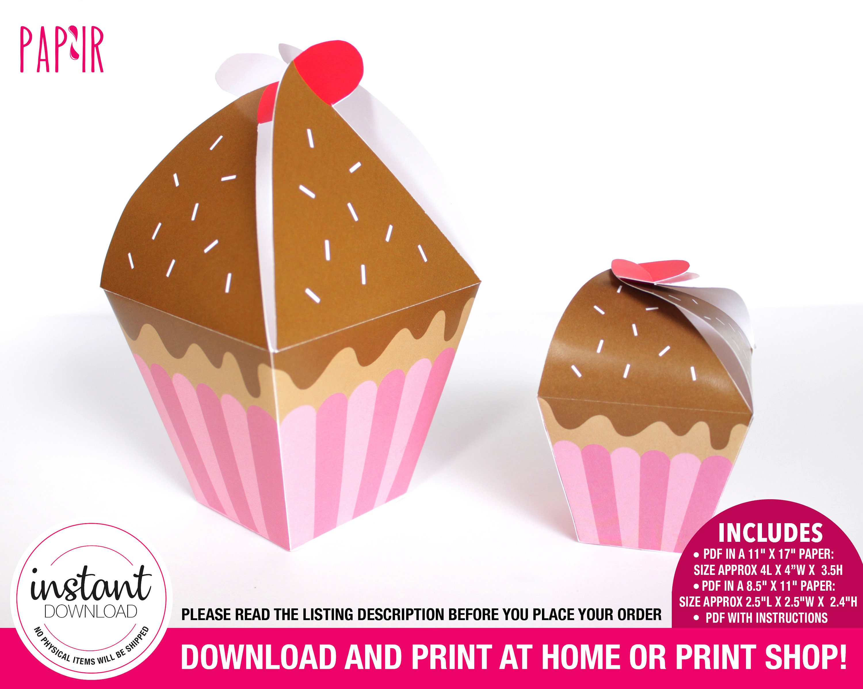 Cupcake Box Template Printable