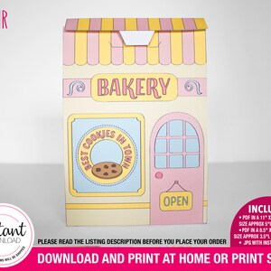 PRINTABLE Cookie Box | Bakery Box, Gift Box Cookie, Cookie Bag, Treats ...