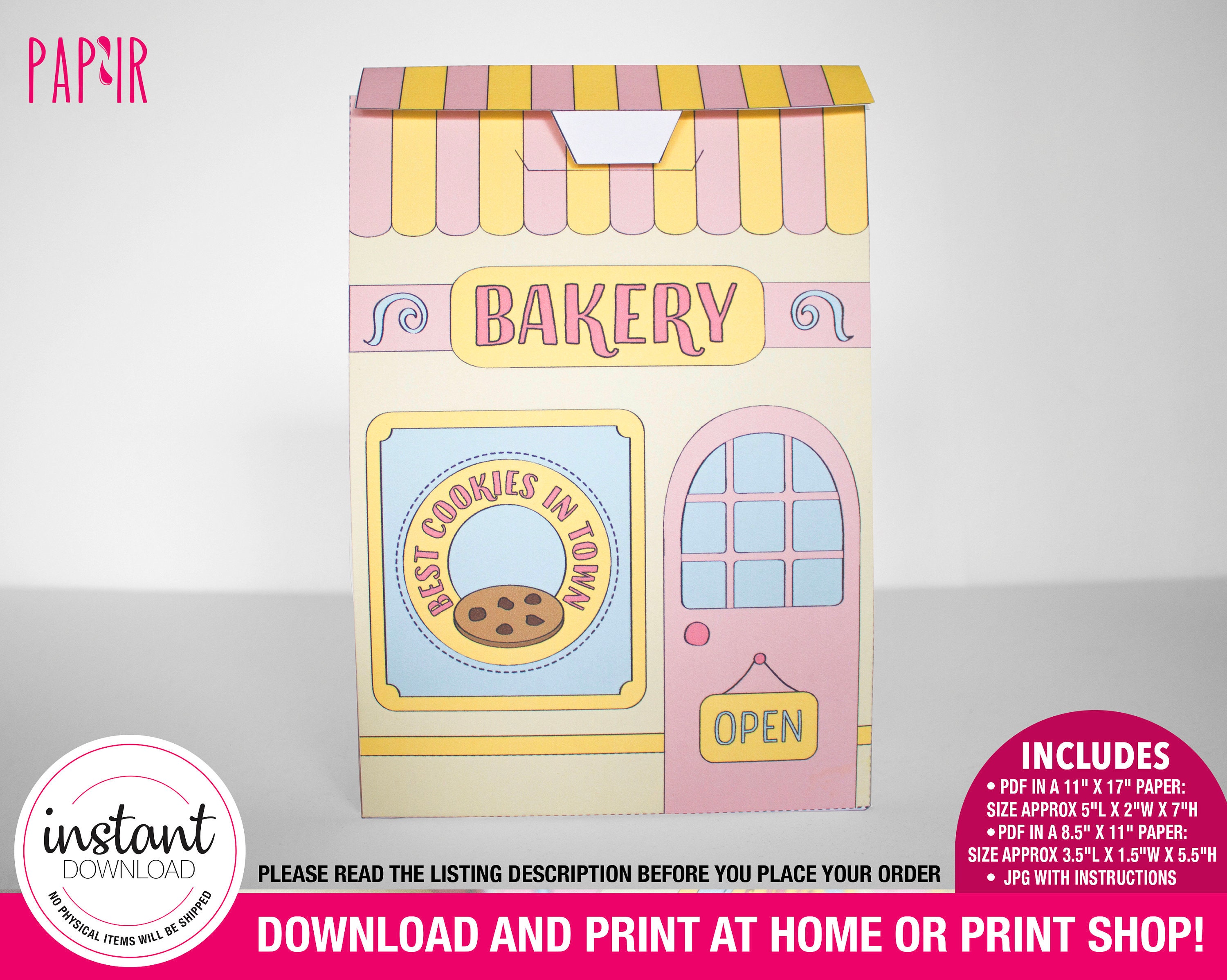 PRINTABLE Cookie Box Bakery Box, Gift Box Cookie, Cookie Bag, Treats ...