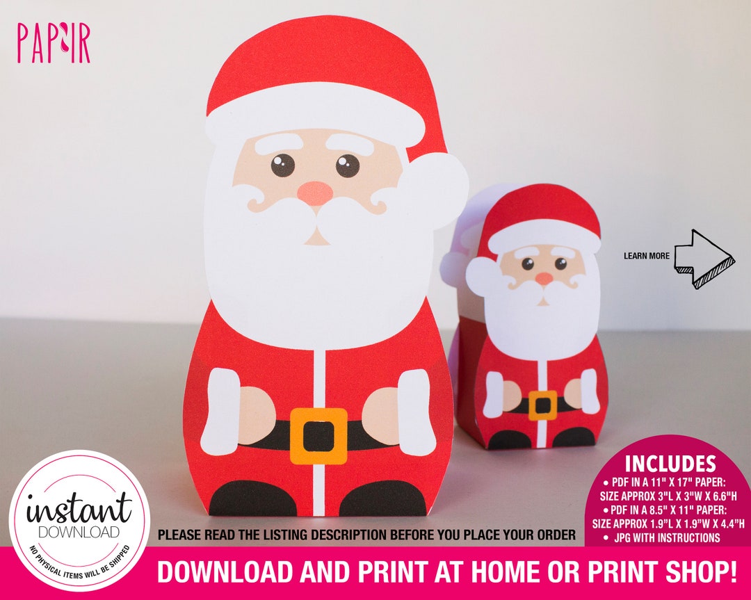 PRINTABLE Santa Gift Boxes| Santa Gift Packaging, Christmas Candy Box ...