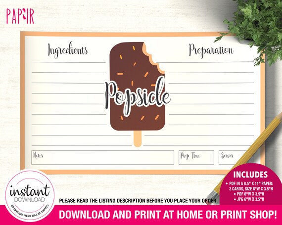 Popsicle Card Template