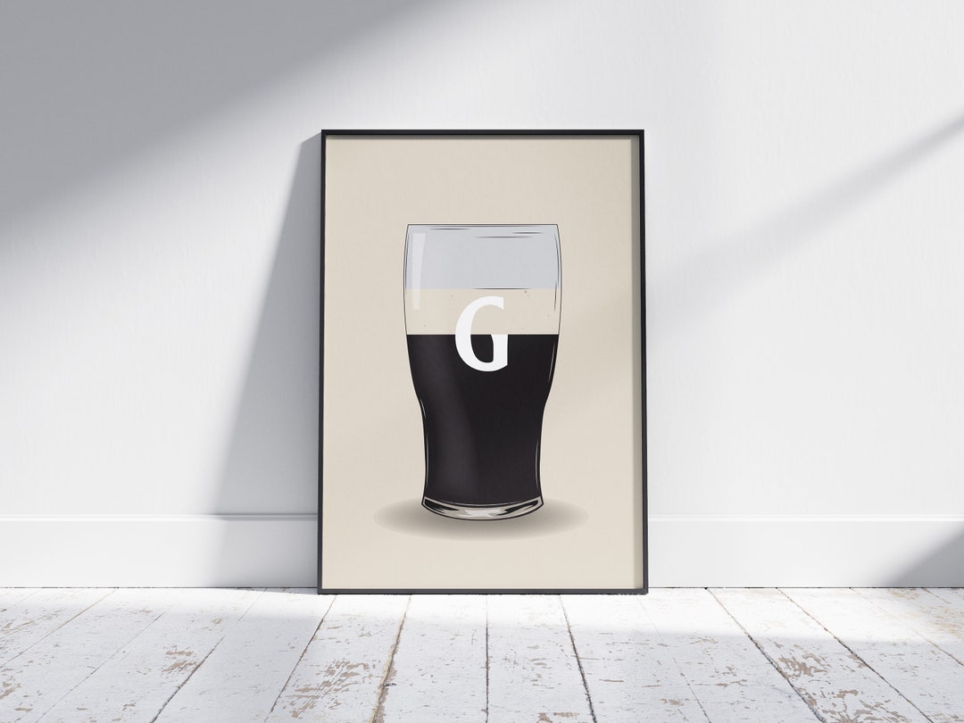 Guinness Inspired Print, Split the G, Guinness Glass, Wall Poster, Pub ...