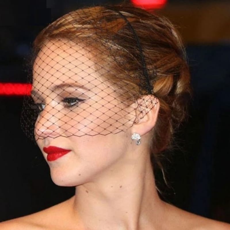 Black Net Veil Headband - Etsy