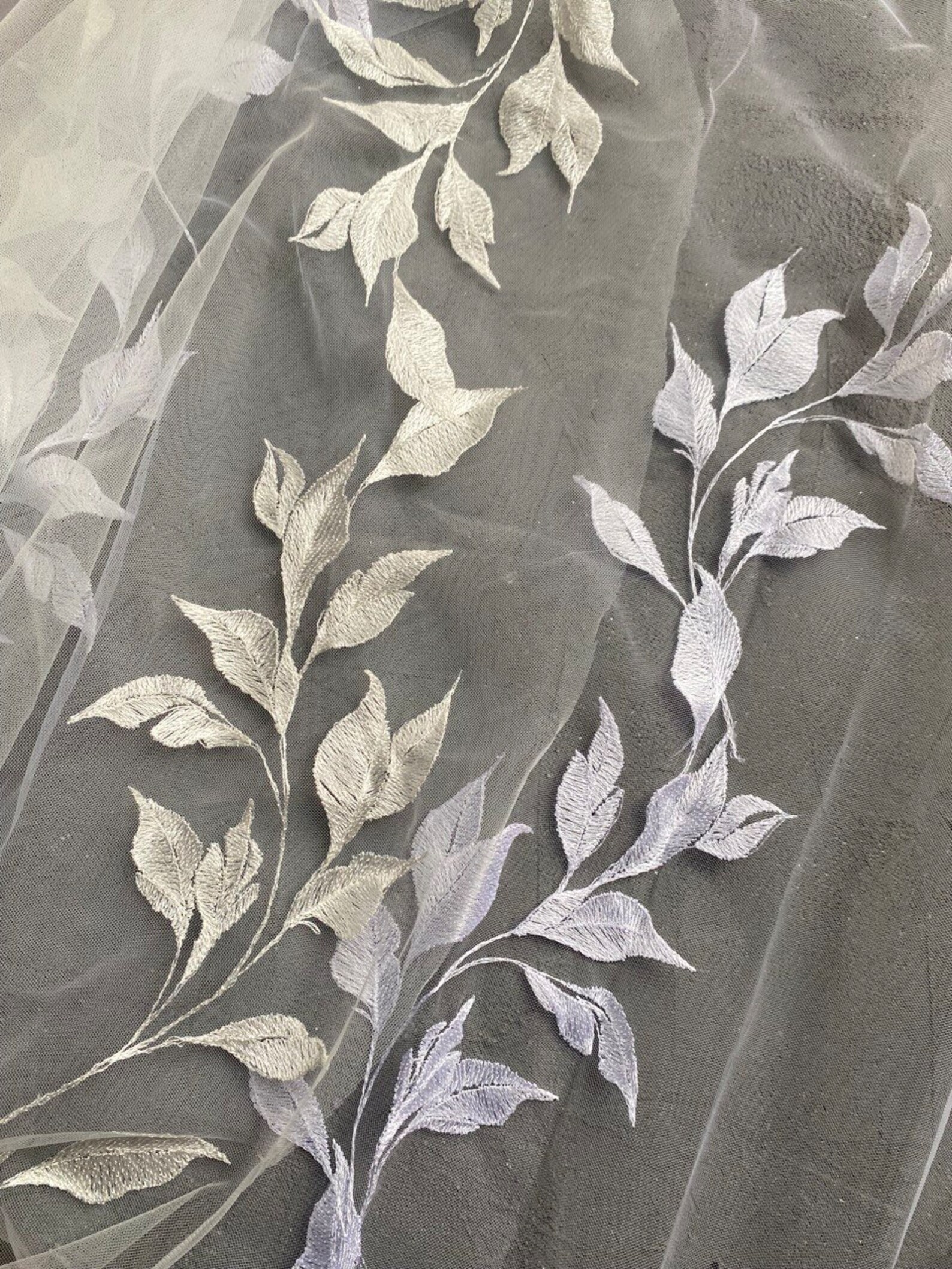 Leaf Edge Veil Leaves Veil Lace Veil Leaf Bridal Veil - Etsy