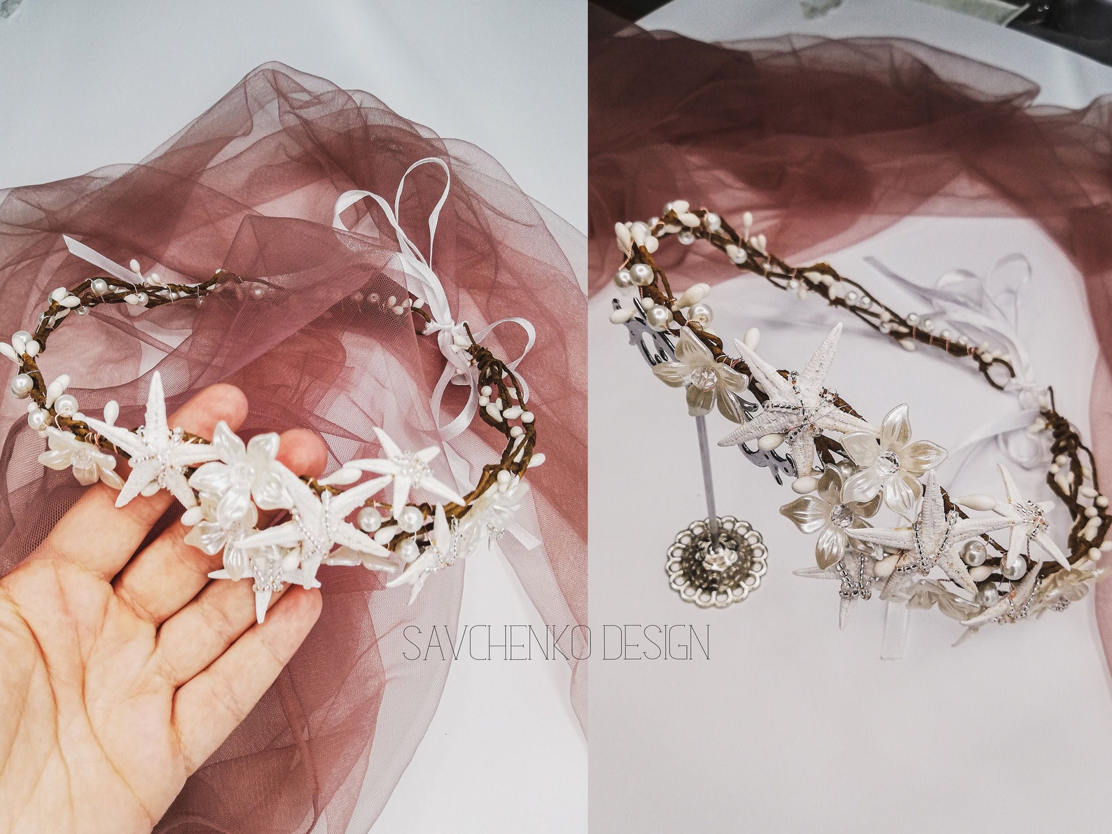 Little Mermaid Crown Shell Beach Wedding Boho Seashell Headband ...