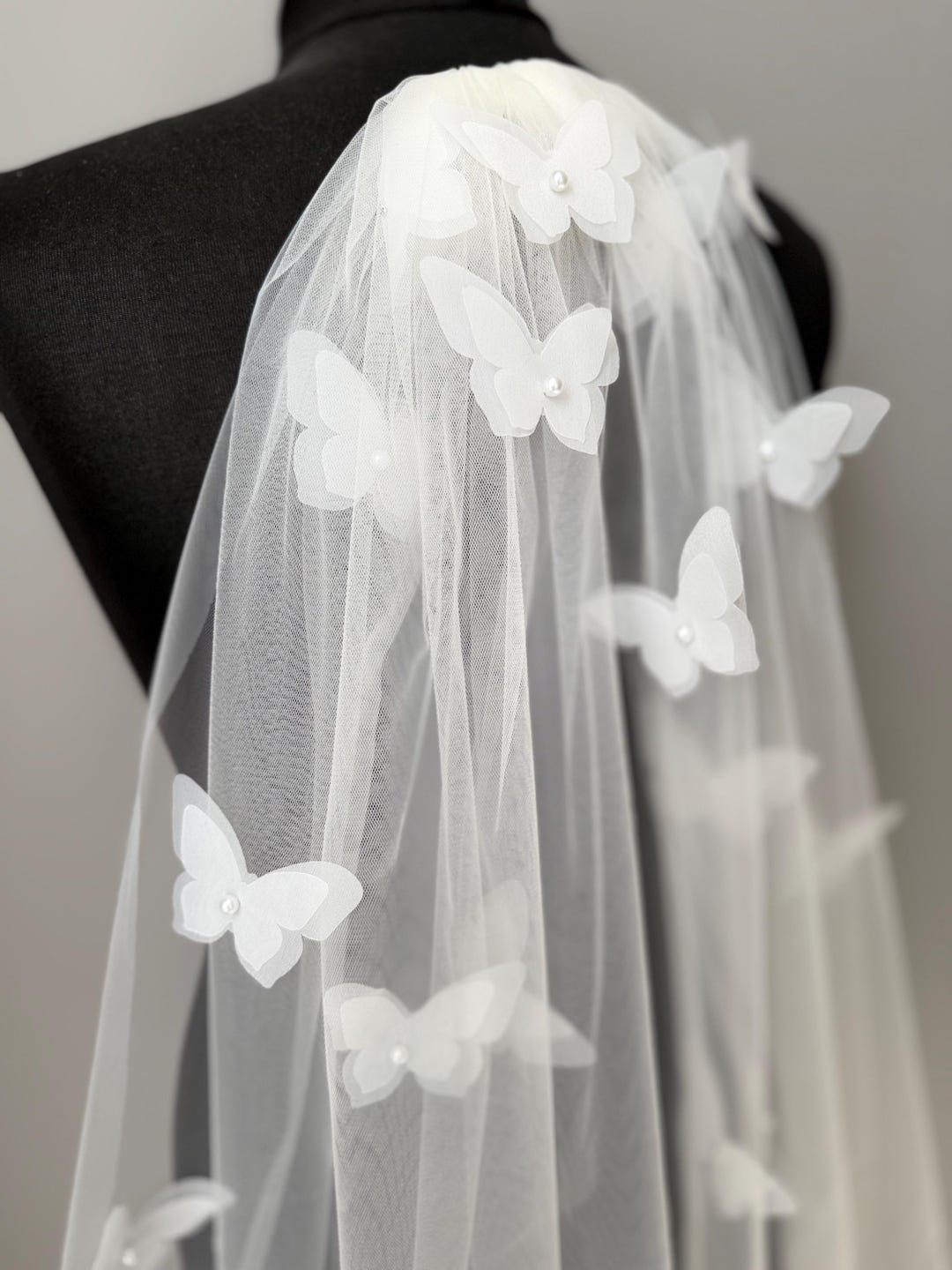 3D Butterfly Sparkle Veil Butterfly Lace Veil Dreamy Butterfly Wedding ...
