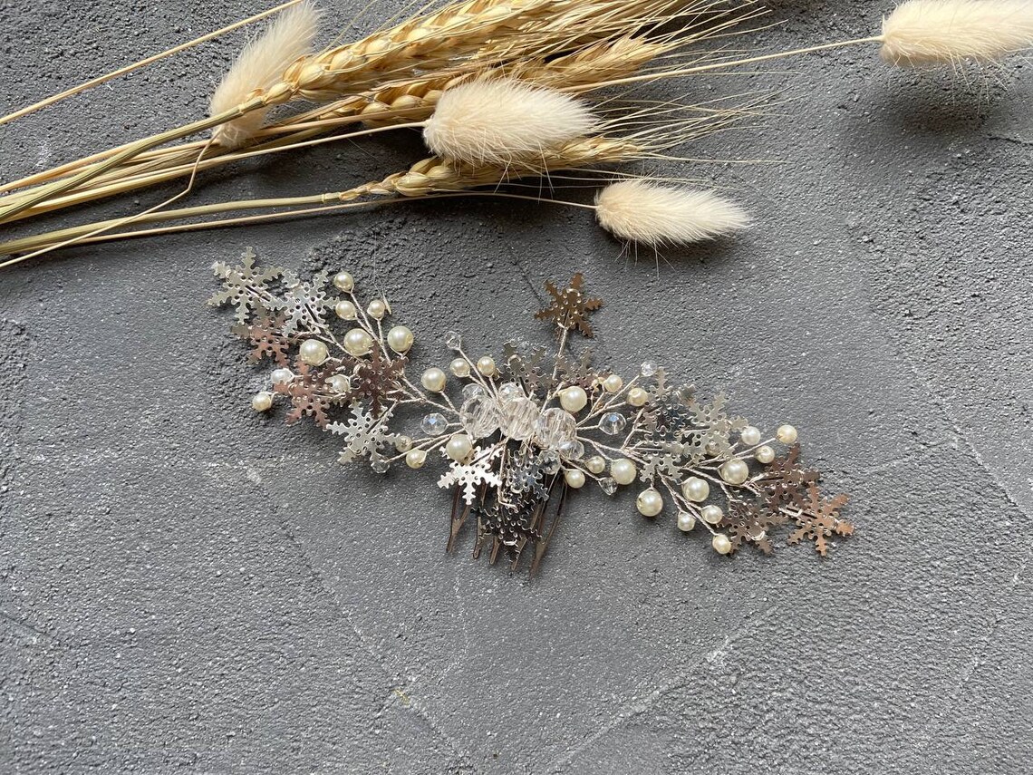 Snowflake Hair Vine for Winter Wedding Hair Comb Snowflake - Etsy