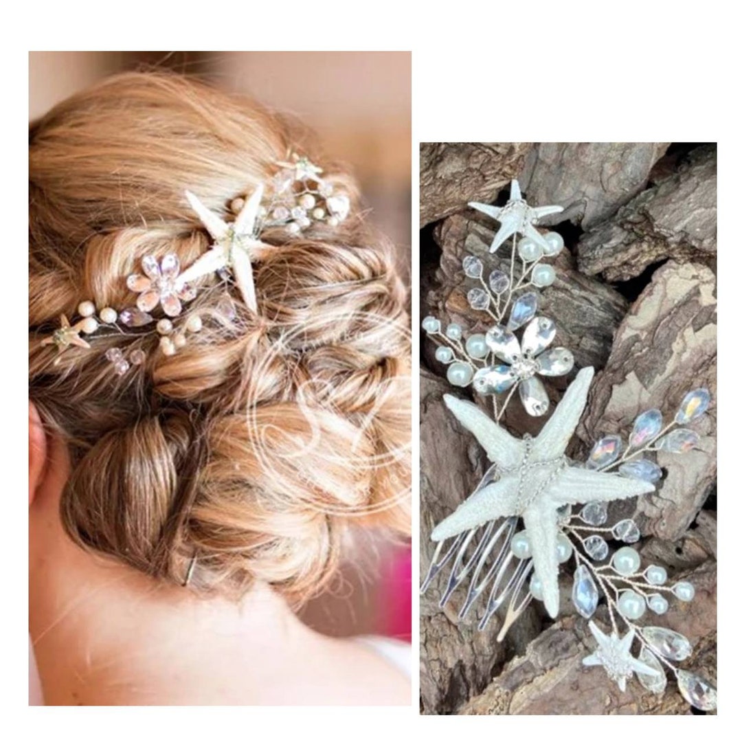 Beach Wedding Hair Clip Starfish Wedding Hair Accessories Sea - Etsy