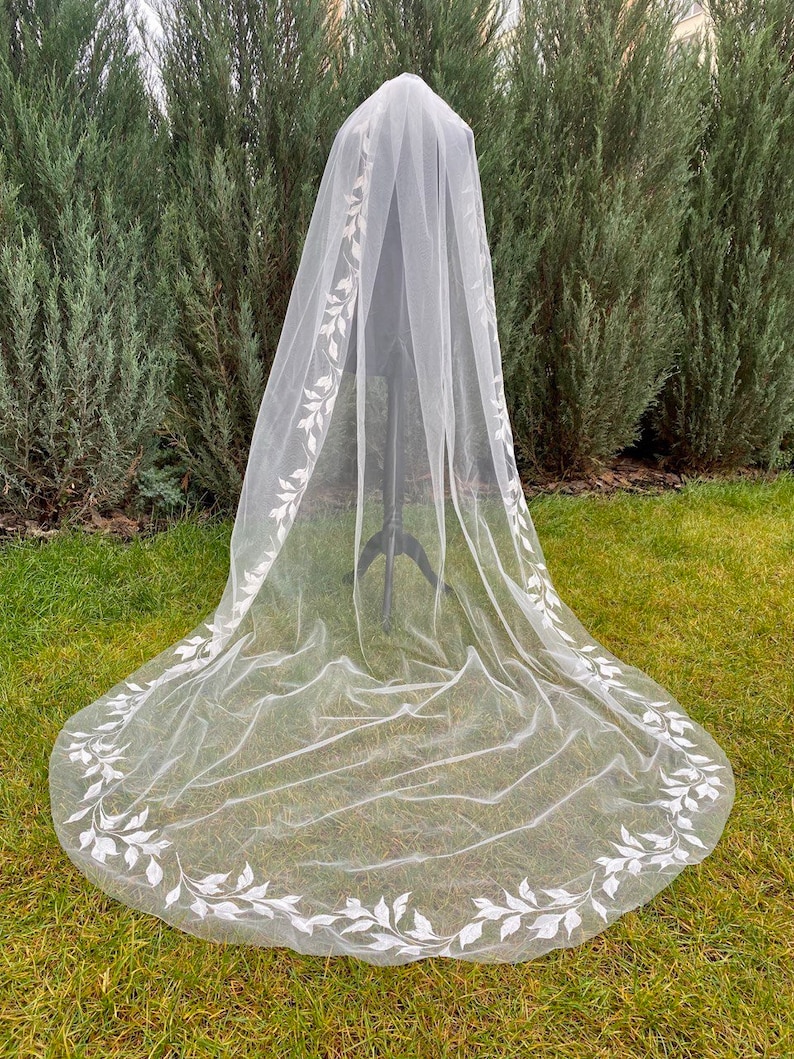 Leaf Edge Veil Leaves Veil Lace Veil Leaf Bridal Veil - Etsy