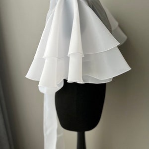 Organza Transparent Jacket Organza Wrap Puff Sleeve Shrug Bridal Cover ...