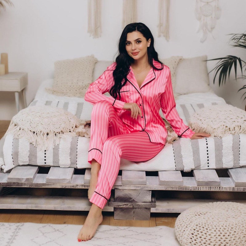 Pink Silk Pajamas - Etsy