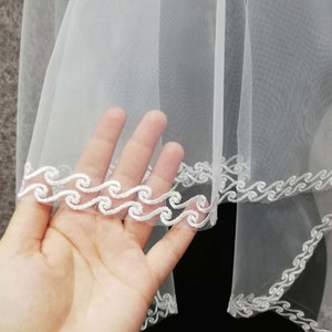 Beach Wedding Veil With Sea Wave Mermaid Veil Bridal Veil - Etsy