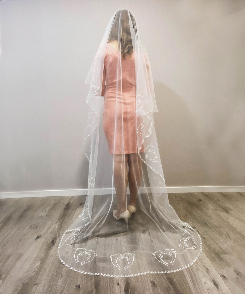 Beach Veil Lace Dolphin Beach Wedding Veil Sea Wedding Veil - Etsy