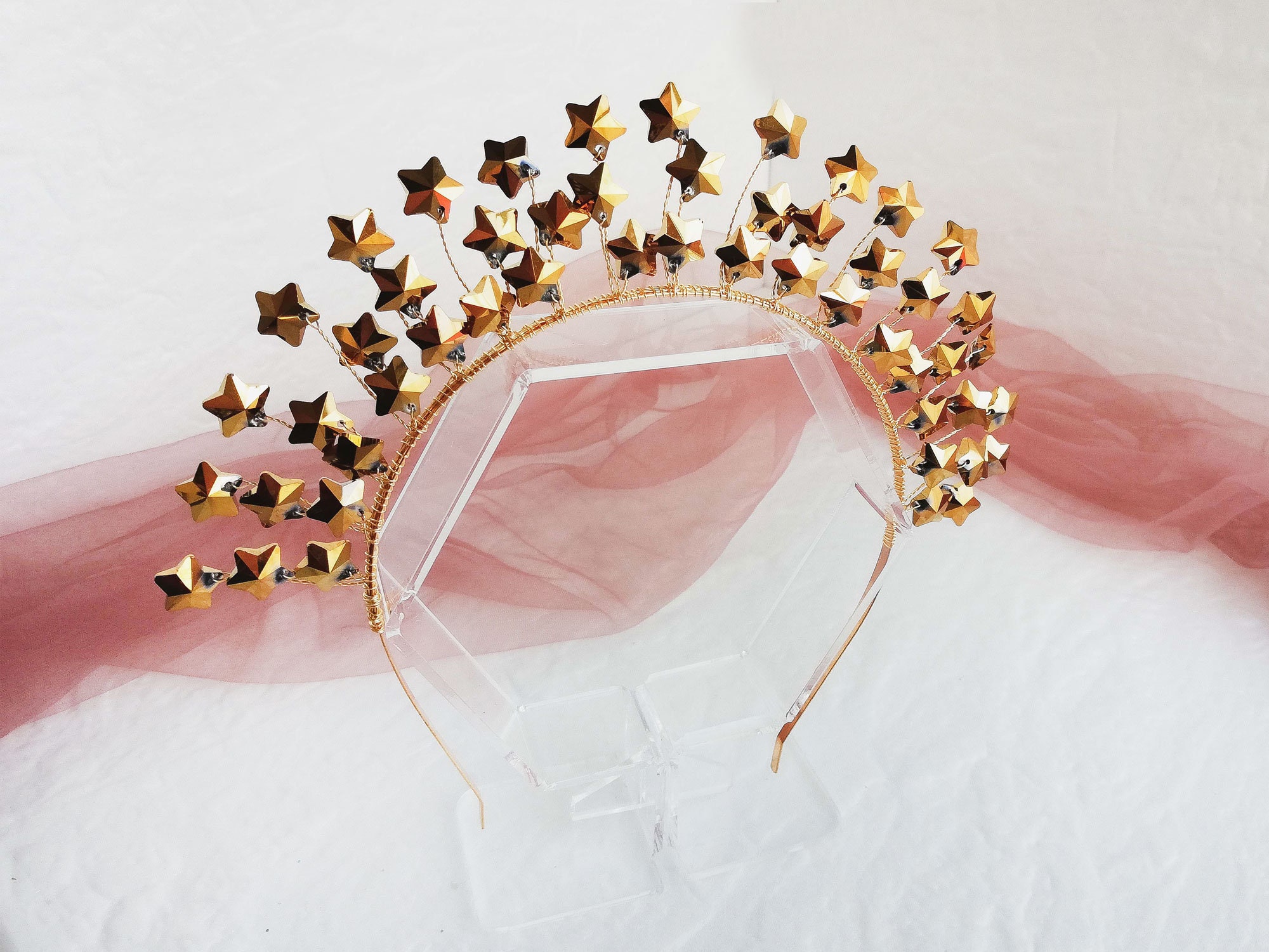 Gold Star Crown Headpiece Gold Cosmic Headpiece Metal Halo - Etsy