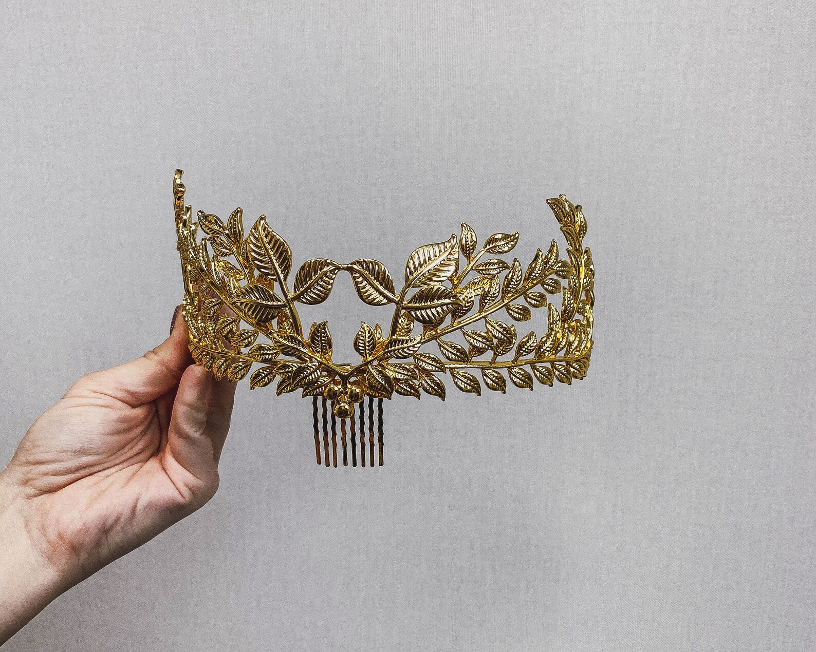 Gold Back Leafs Crown Woodland Branch Hair Piece Wedding Back - Etsy