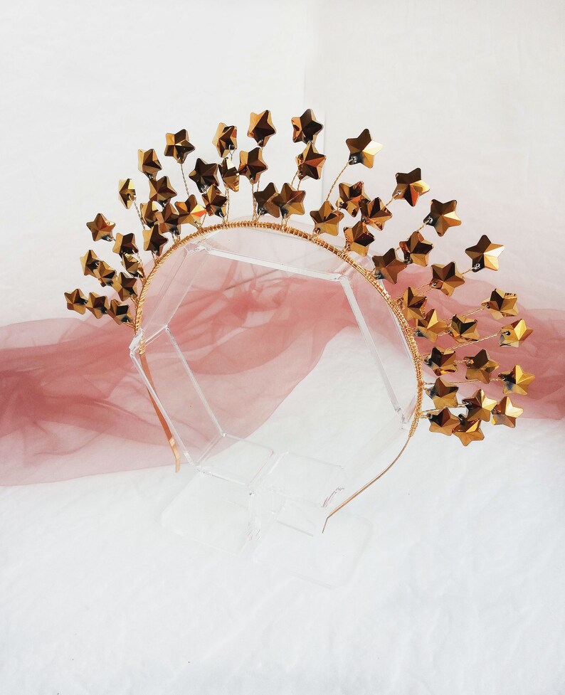 Gold Star Crown Headpiece Gold Cosmic Headpiece Metal Halo - Etsy