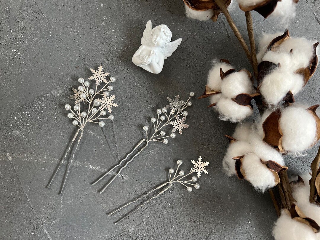 Snowflake Hair Clips, Set of 3 Star Hair Pins,christmas Hairpin,wedding ...