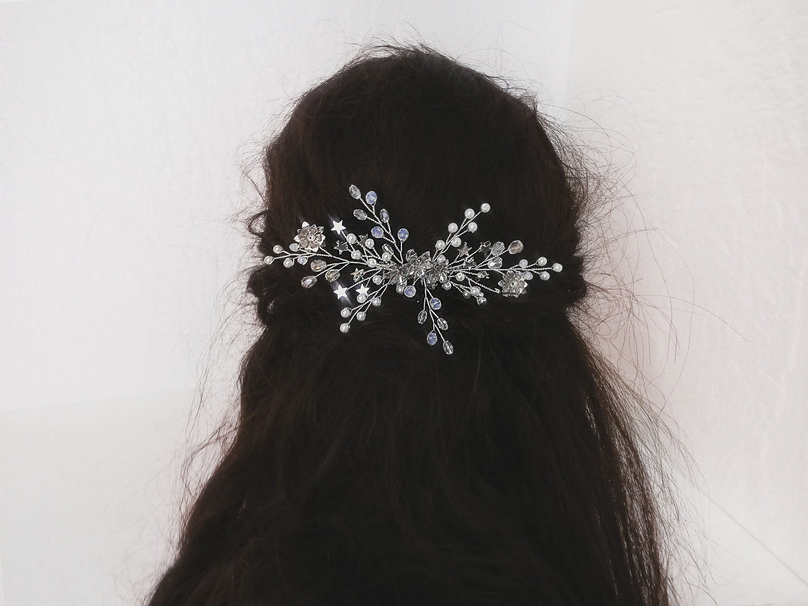 Celestial Hair Piece Star Hair Comb Silver Celestial Wedding - Etsy