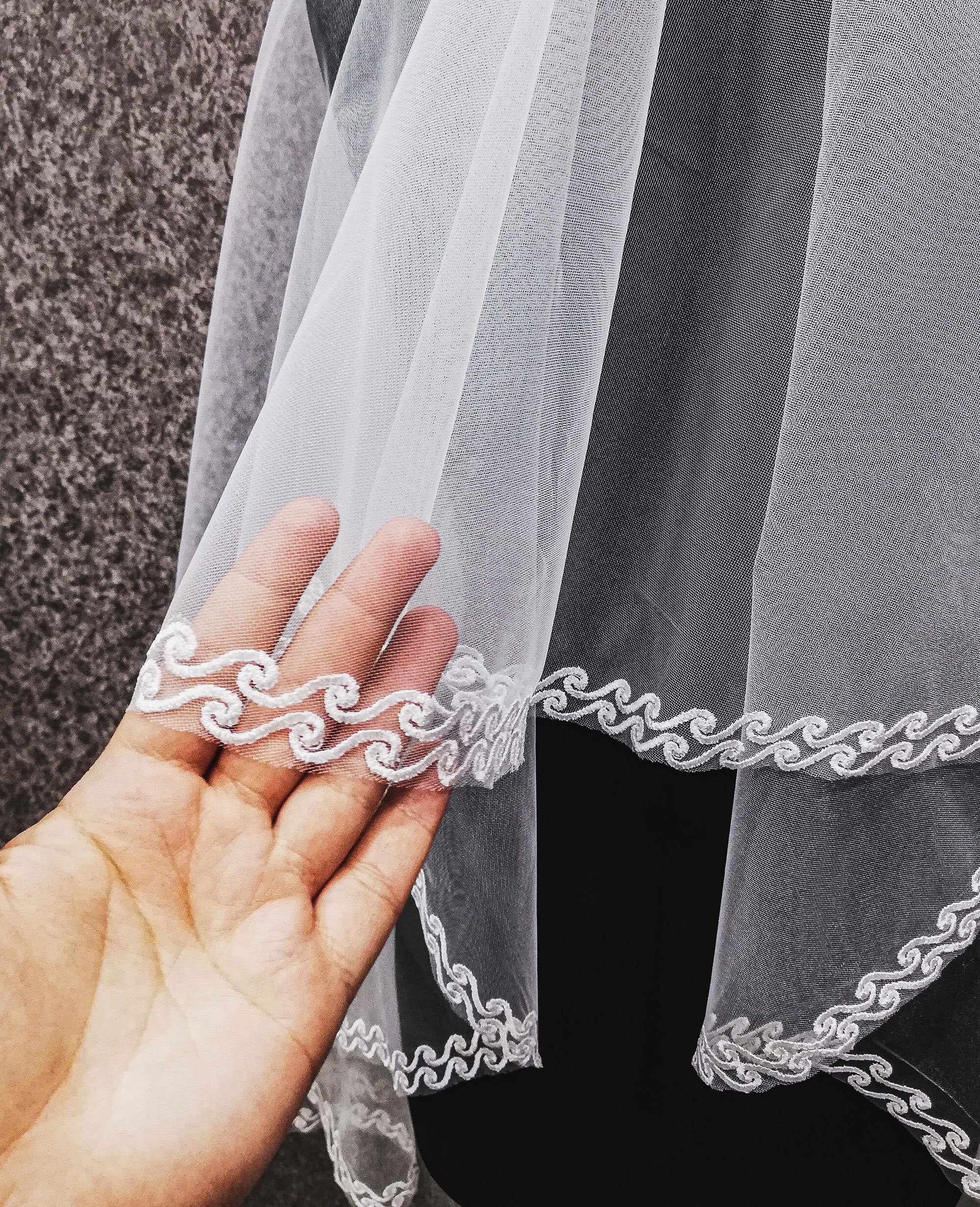 Beach Wedding Veil with Sea Waves Mermaid Veil Cathedral | Etsy