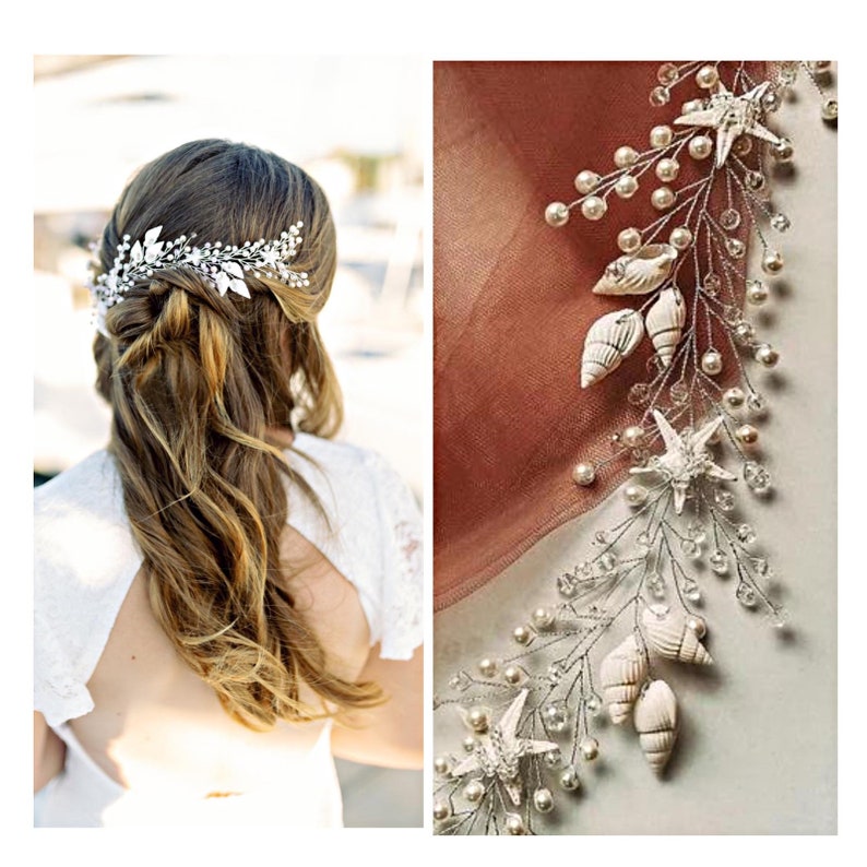 Beach Wedding Hair Accessories Mermaid Hair Piece Starfish Bridal Hair ...