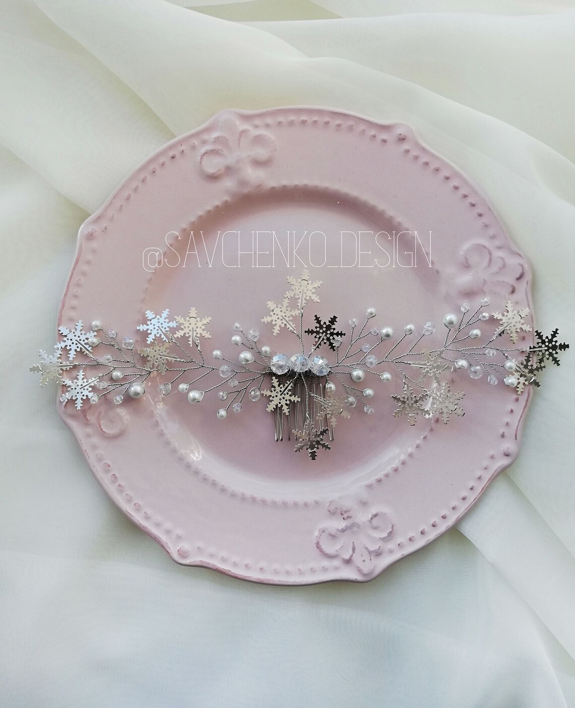 Snowflake Hair Vine for Winter Wedding Hair Comb Snowflake | Etsy