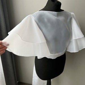 Organza Transparent Jacket Organza Wrap Puff Sleeve Shrug Bridal Cover ...