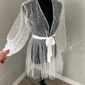 Pearl Bridal Robe Bridesmaid Robe Bridal Shower Robe Wedding Getting ...
