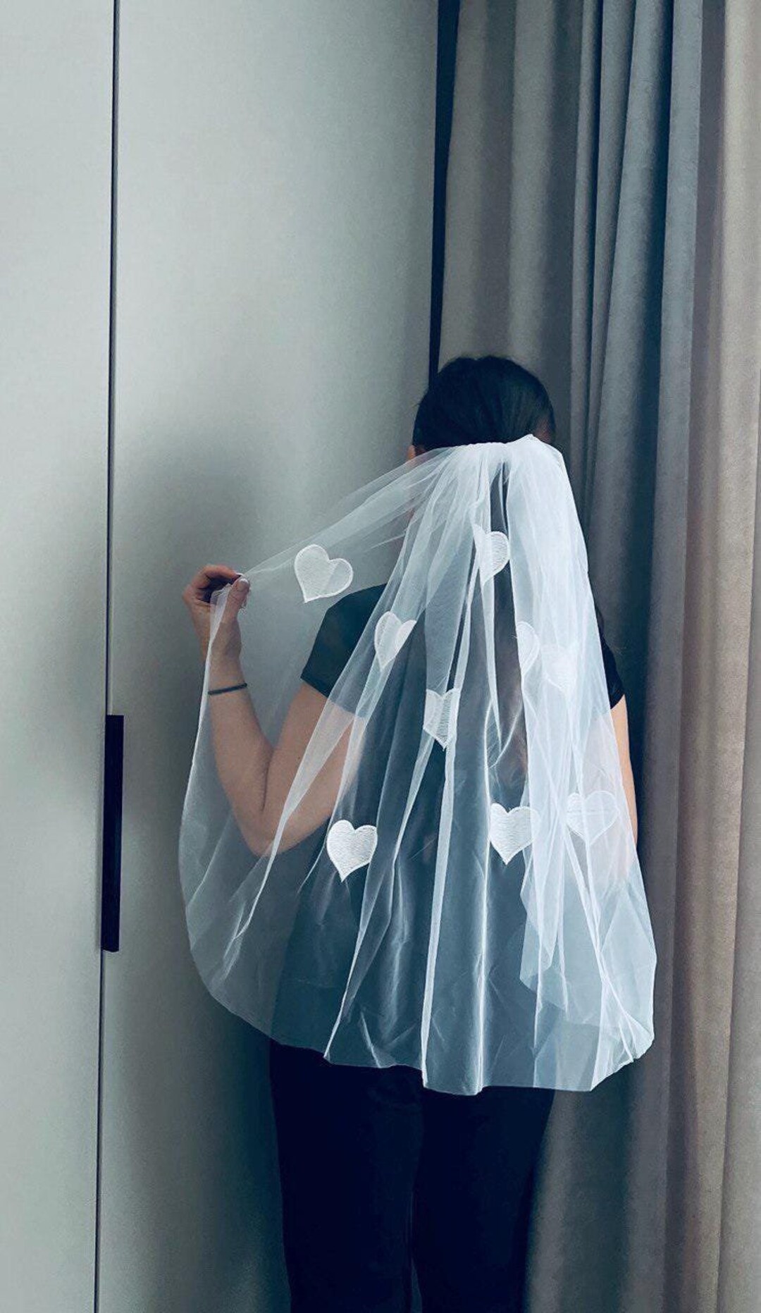 Heart Wedding Veil Valentin Wedding Bachelorette Hen Party Bride to Be ...