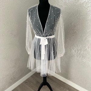 Pearl Bridal Robe Bridesmaid Robe Bridal Shower Robe Wedding Getting ...