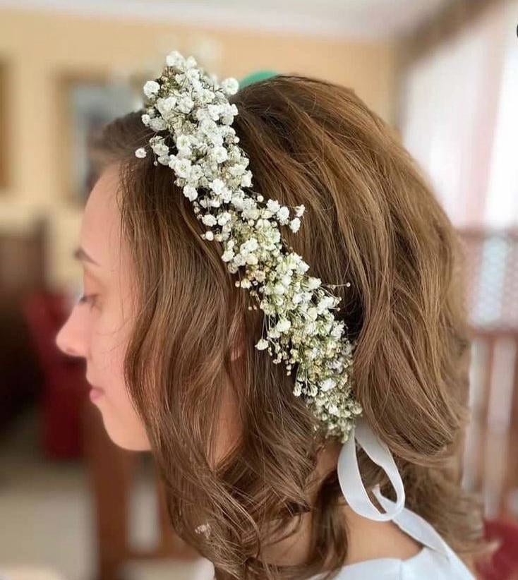 Babys Breath Flower Crown First Communion Crown Dried Babys - Etsy