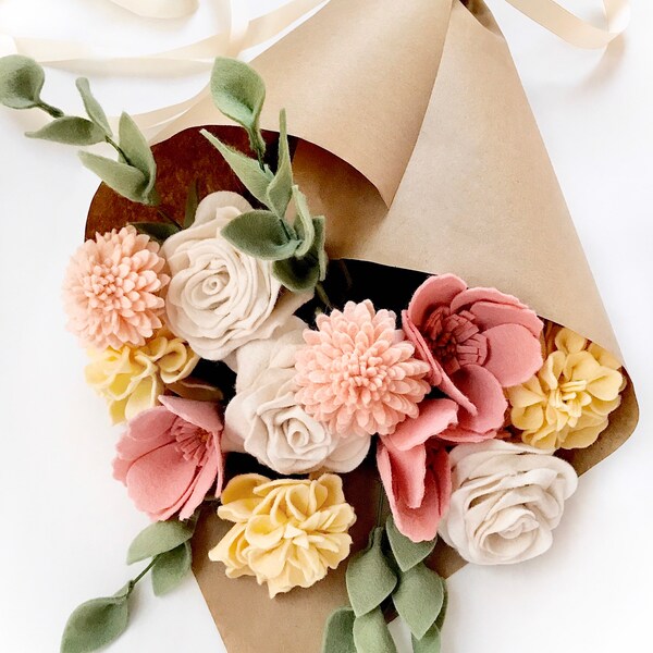 Felt Flower Bouquet - Etsy