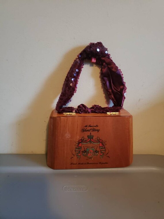OOAK Small 7 Inch Wooden Cigar Box Handbag Purple Purse - Etsy