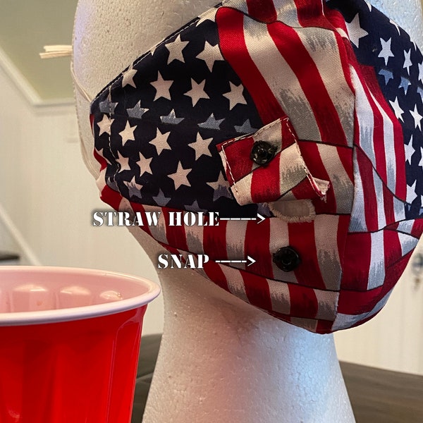 Mask for Drink With Straw - Etsy