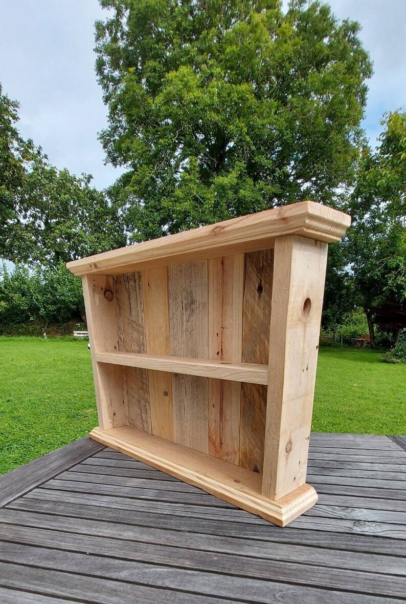 Rustic Wooden Spice Rack Display Shelf / Handmade / Reclaimed Pallet ...