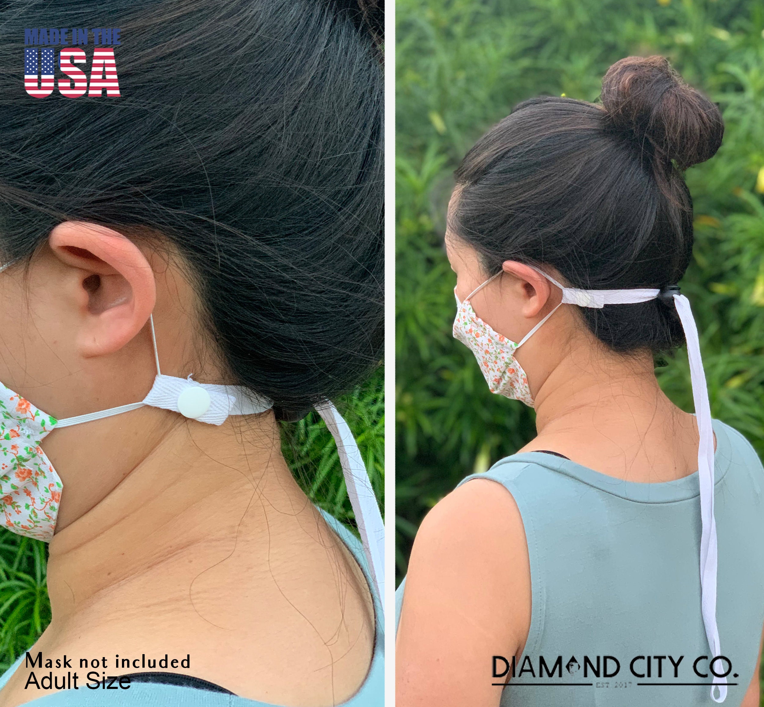 Adjustable Face Mask Lanyard & Ear Saver Cotton Twill | Etsy