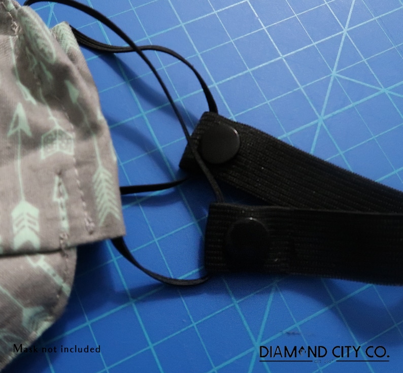 Black Elastic Face Mask Ear Savers Snap Face Mask Extender - Etsy