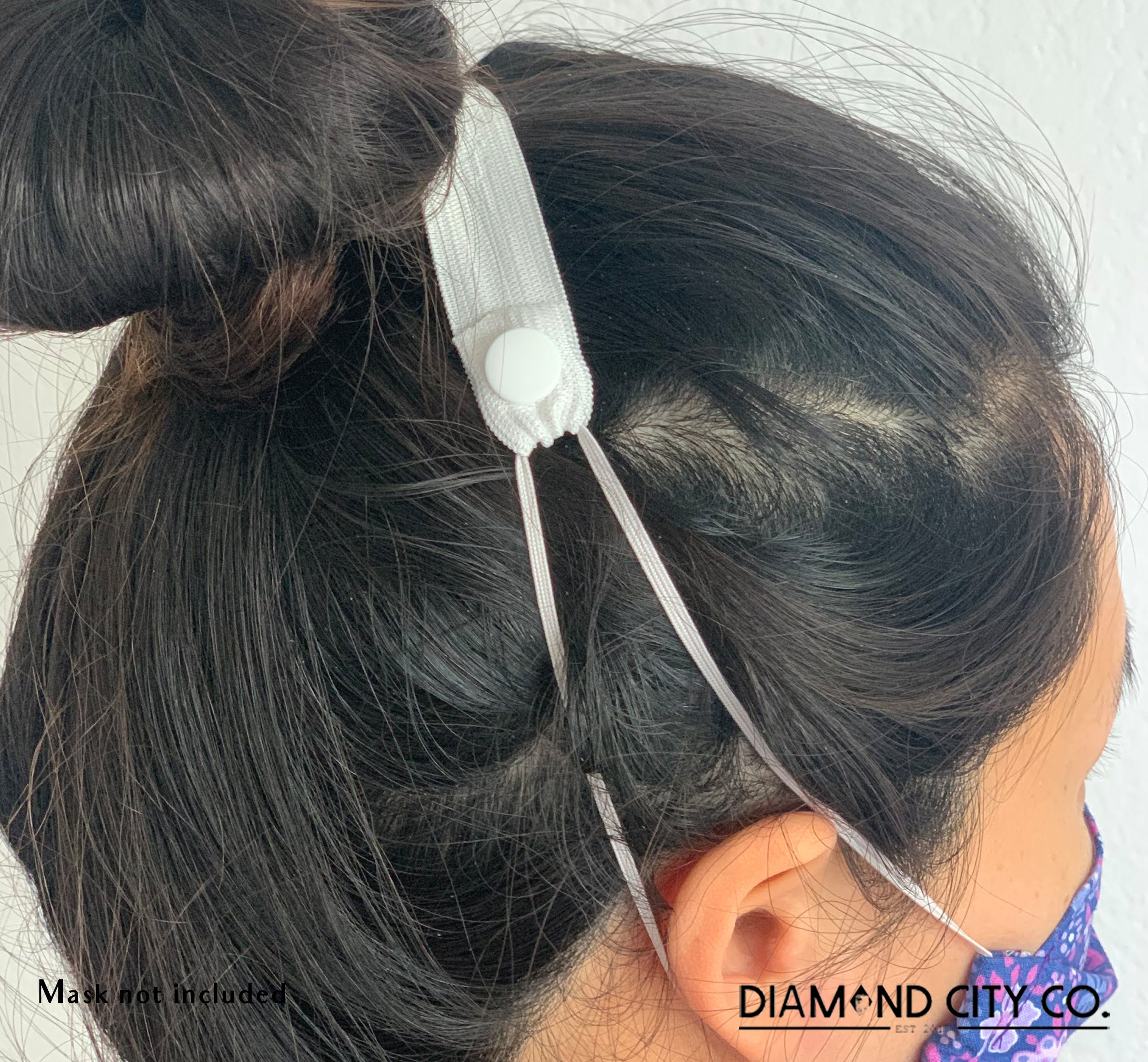 Black Snap on Elastic Face Mask Ear Savers Snap Face Mask | Etsy