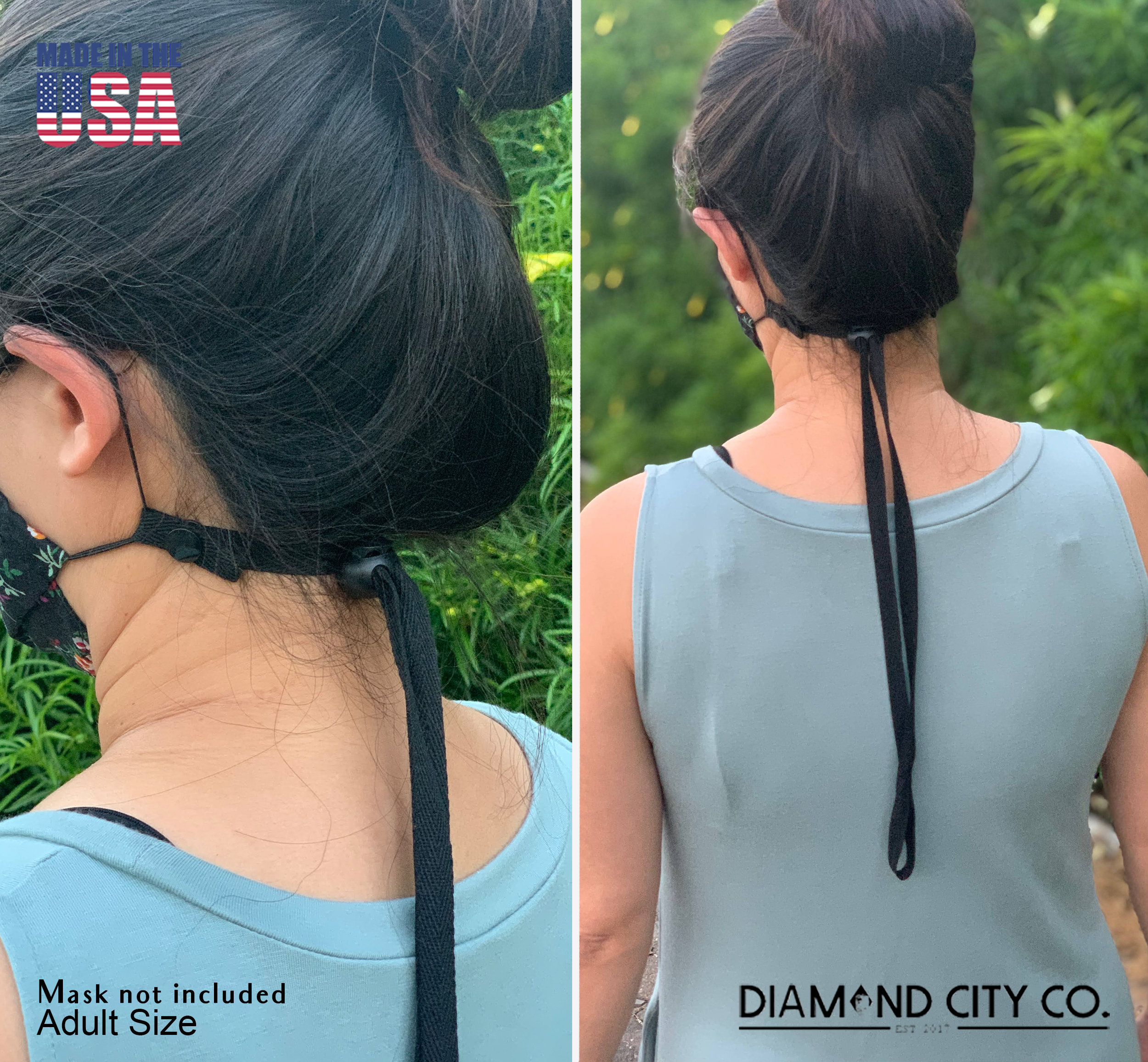 Face Mask Extender & Ear Saver | Adjustable | Cotton Herringbone Twill ...