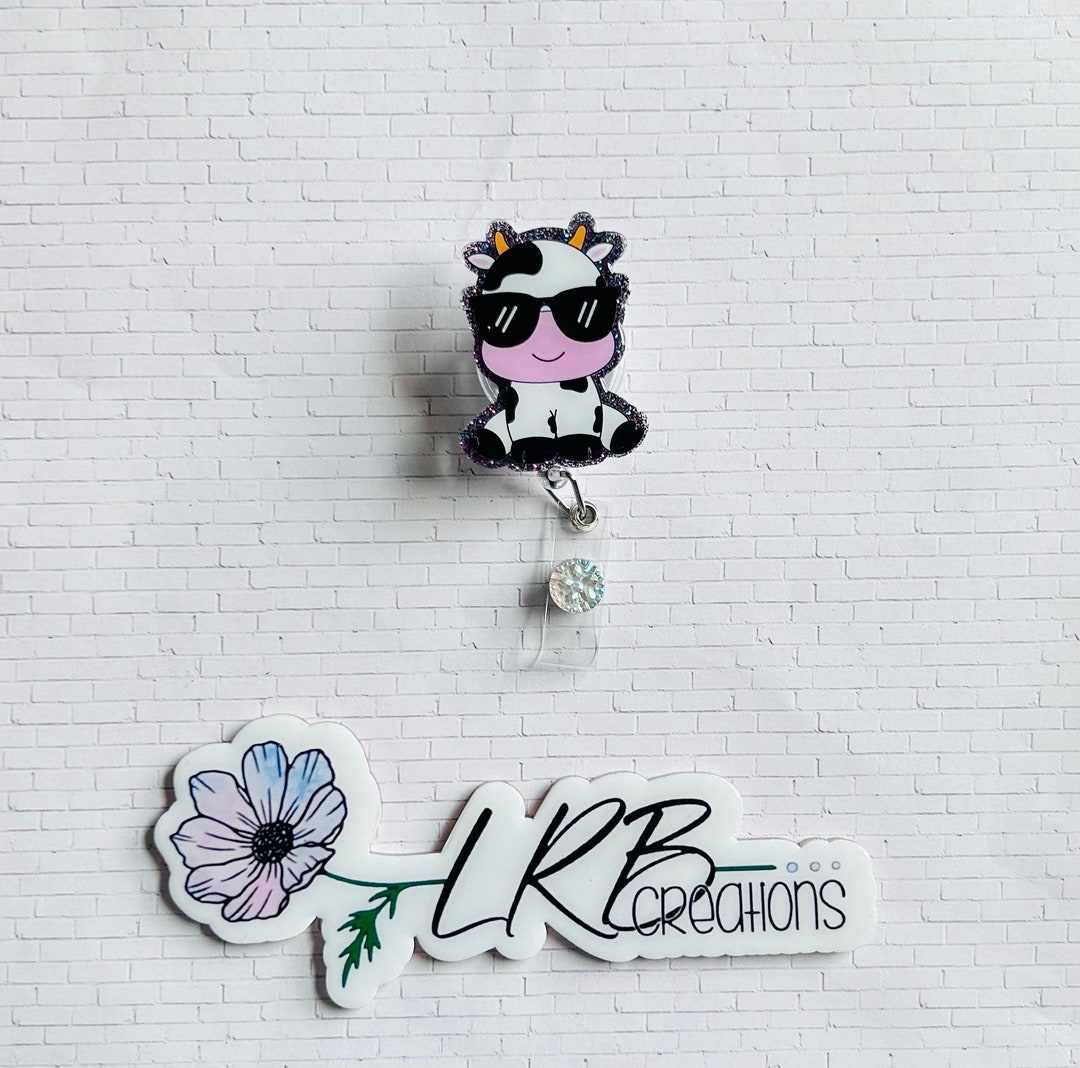 Cool Man Cow Badge Reel Sunglasses Cow Interchangeable Retractable ...