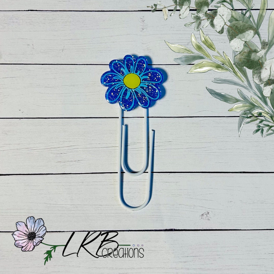 Holographic Daisy Flower Jumbo Paperclip Bookmark Book Accessories Book ...