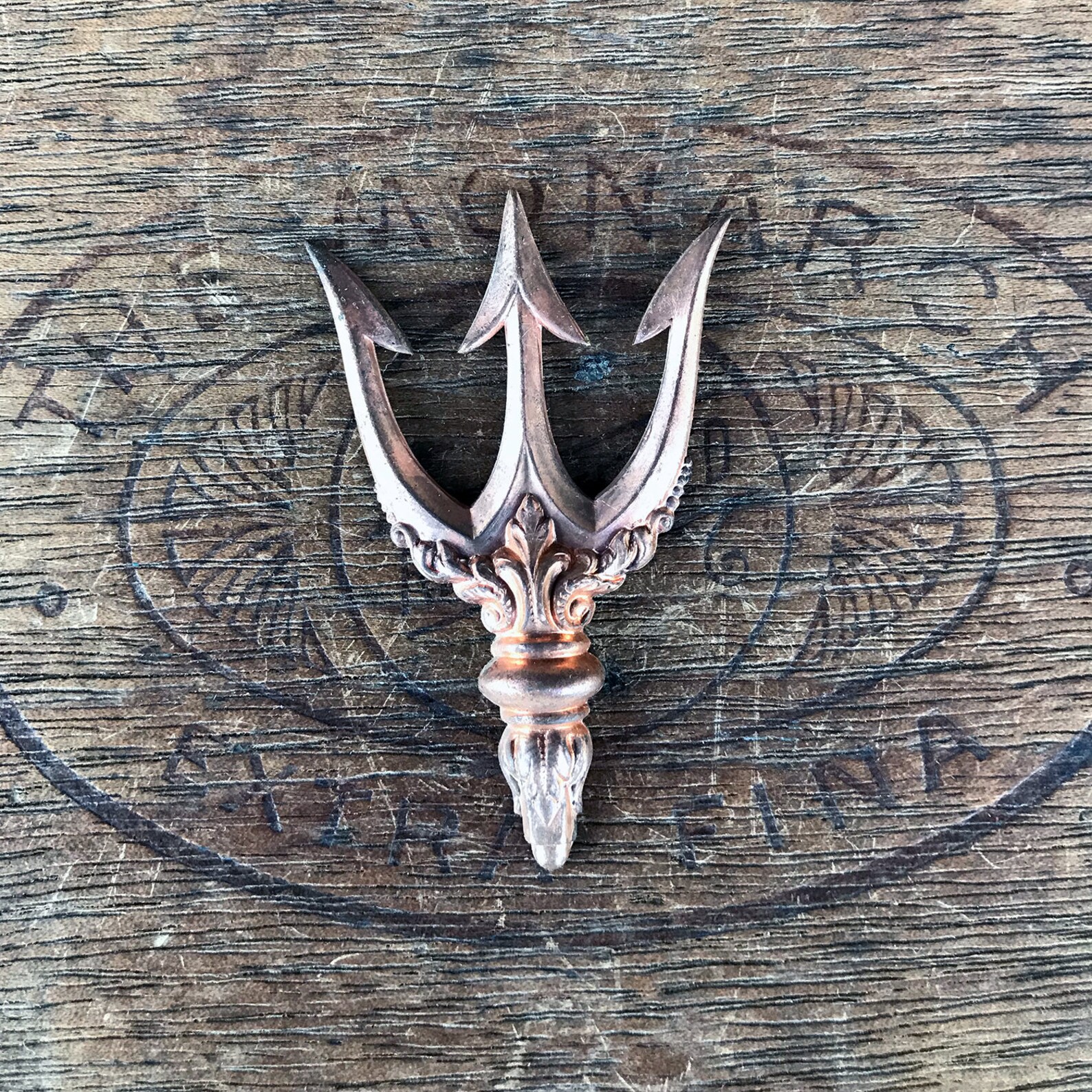 Vintage French Brass Stamping/antique Style/trident/french - Etsy