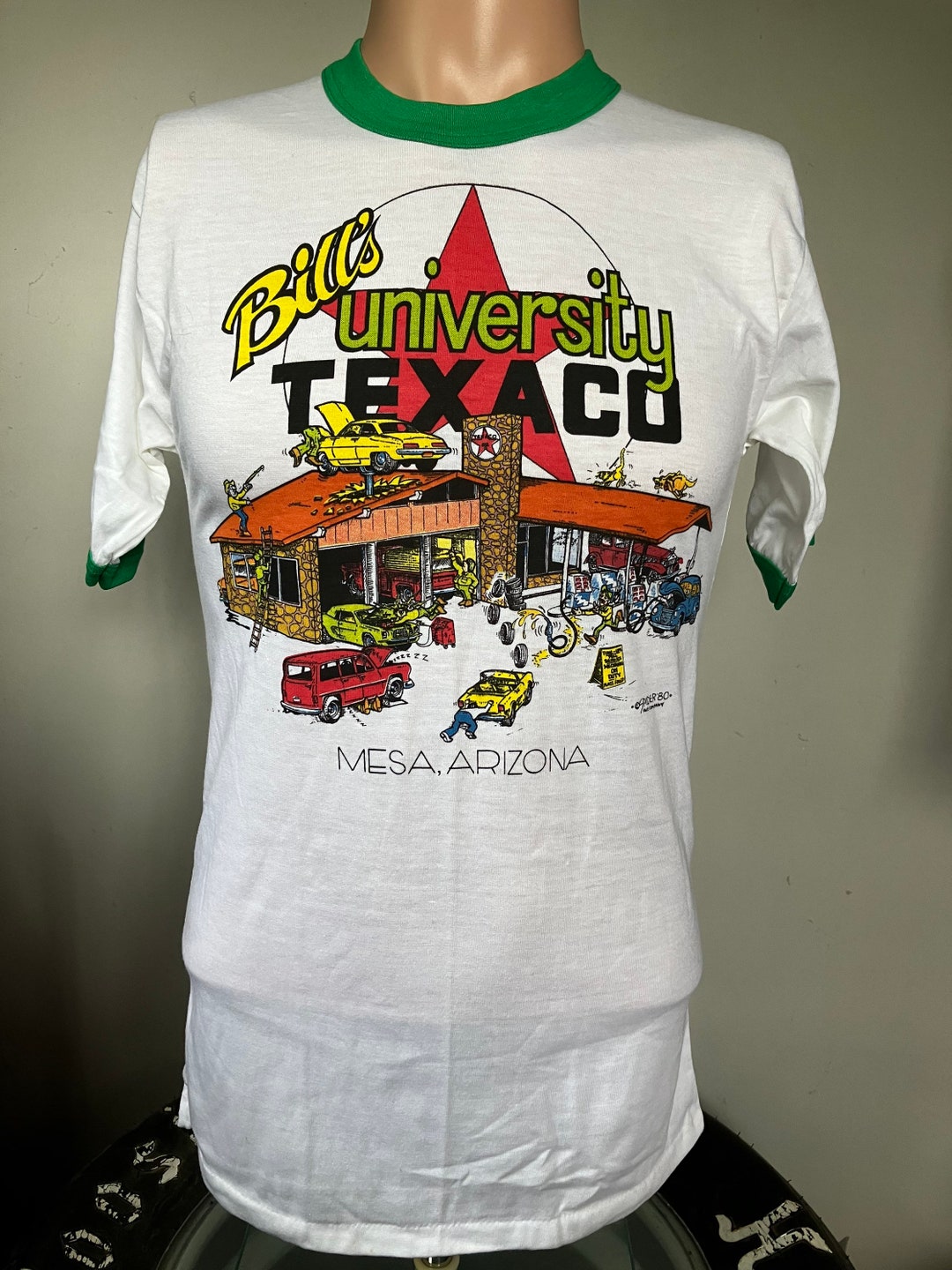 Deadstock Bill’s University Texaco Station Ringer T-shirt M 80’s - Etsy