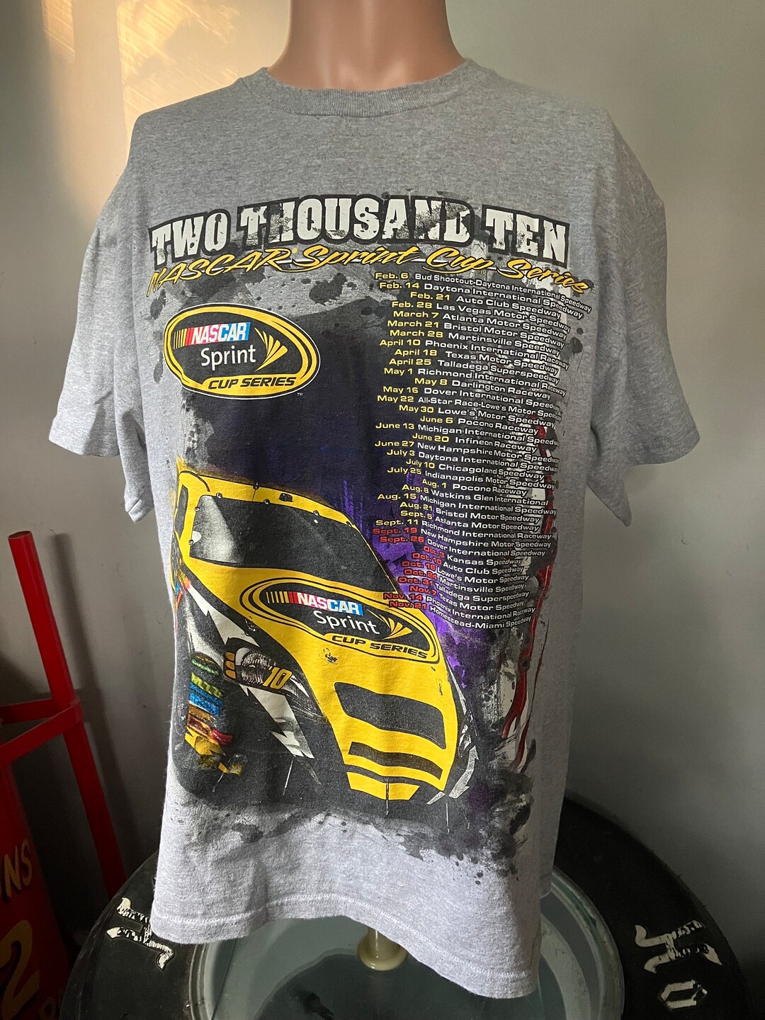 NASCAR Sprint Cup Series 2010 Schedule T-shirt L - Etsy